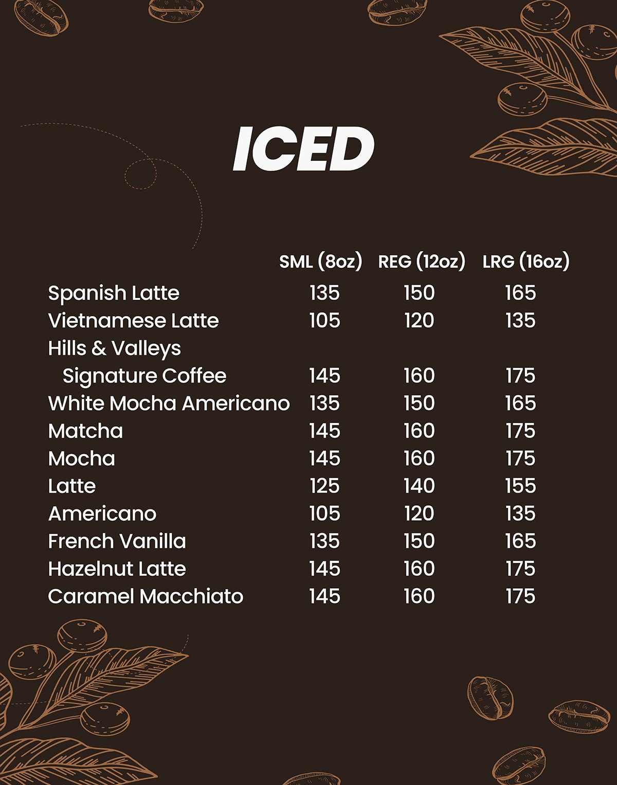 Menu - Hills & Valleys Cafe